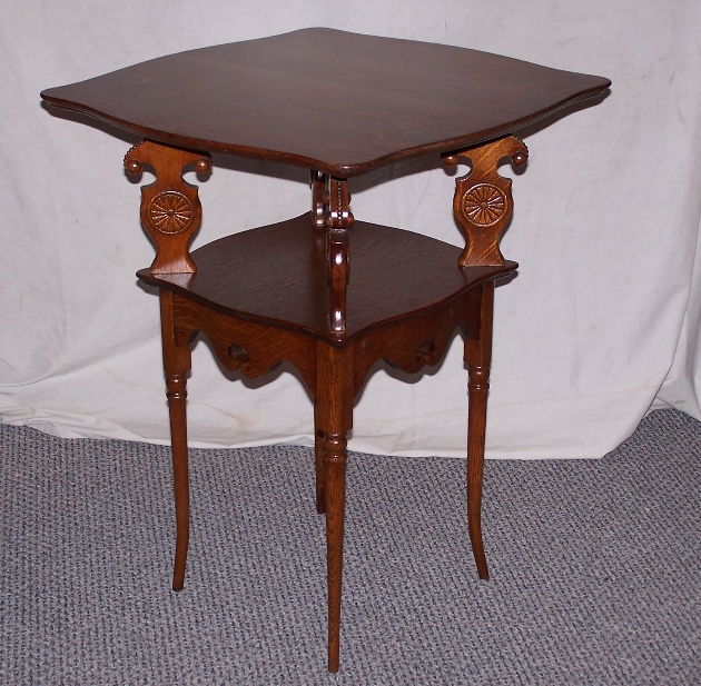 Bargain John's Antiques | Antique Oak Parlor Lamp or Small Table ...