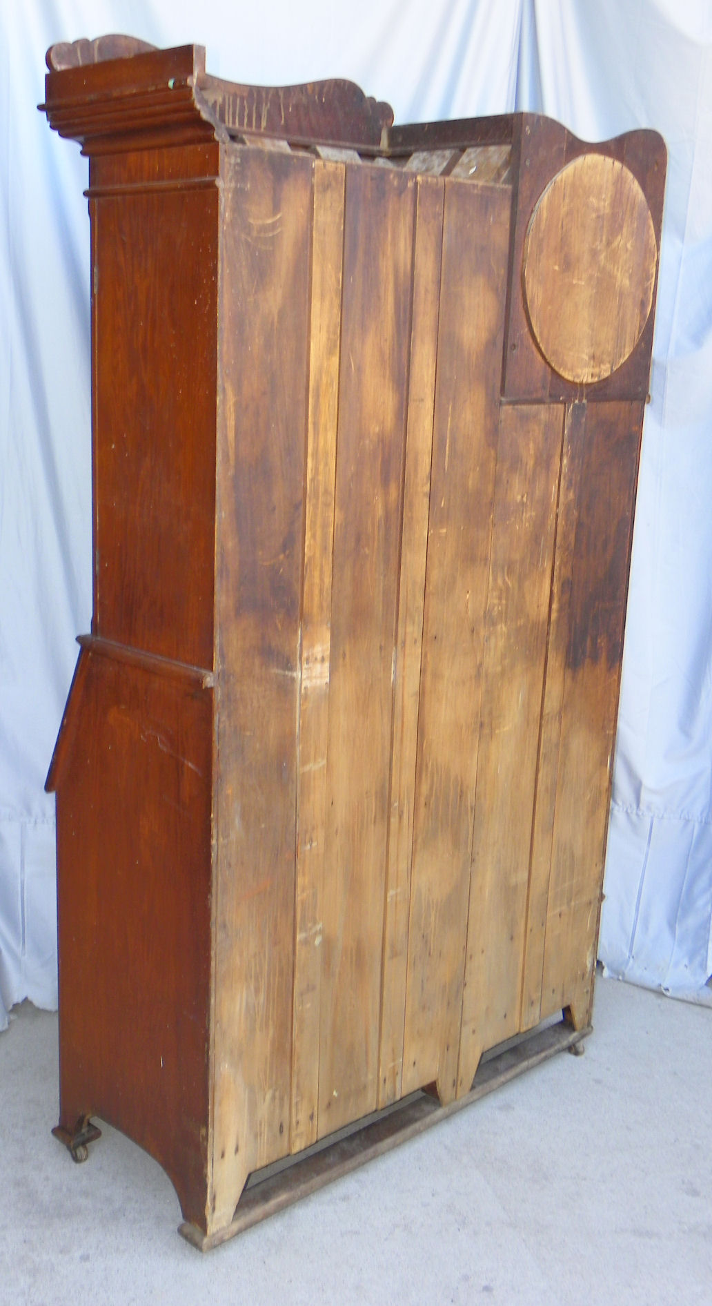 Bargain John's Antiques | Fancy Oak Side by Side Secretary Desk Cabinet ...