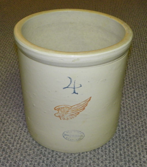 Bargain John's Antiques | Antique 4 gallon Red Wing Crock - Bargain ...