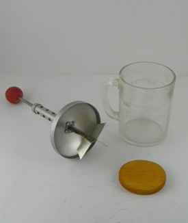 Bargain John's Antiques | Antique Food Chopper Glass Bottom Metal and ...