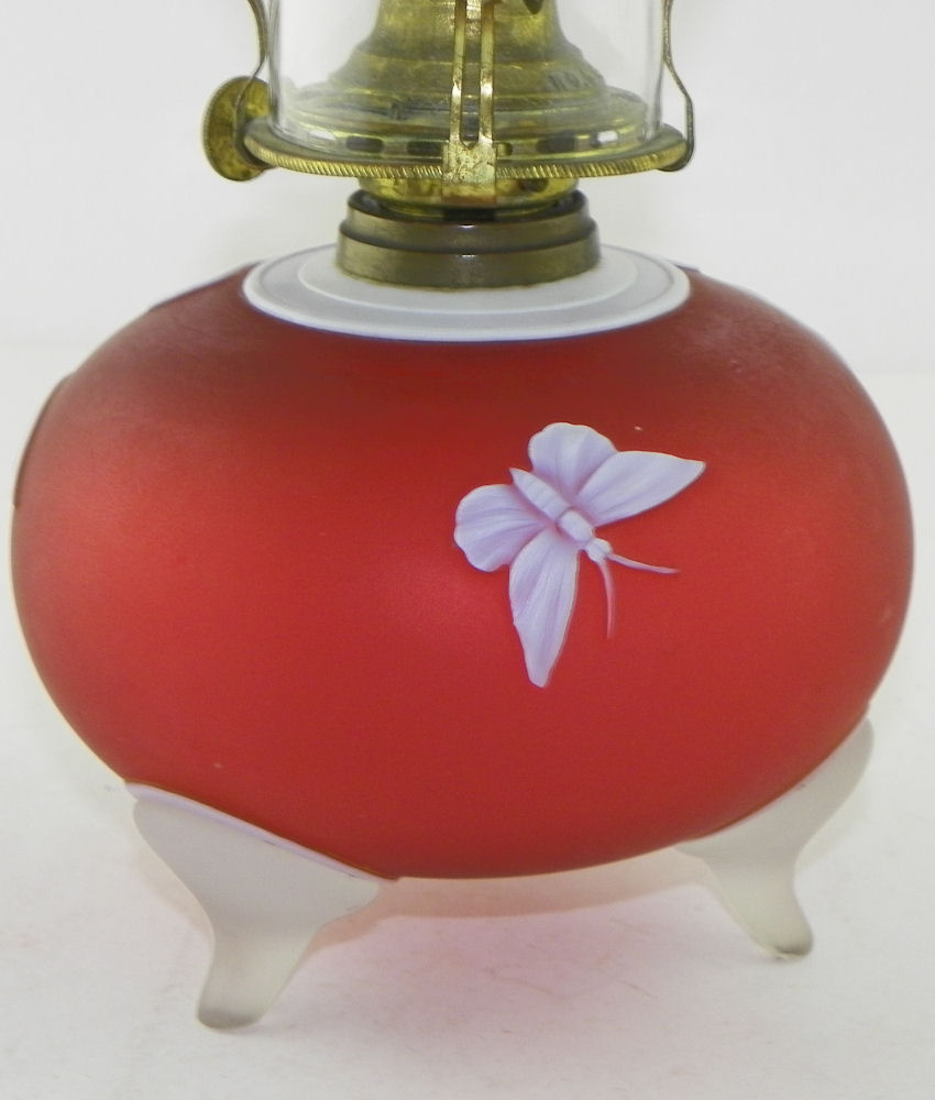 Bargain John's Antiques | Rare Miniature Red Cameo Lamp made by Thomas ...