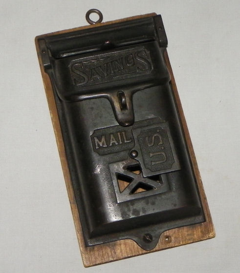 Bargain John's Antiques | Antique Cast Iron US Mail Box Bank Toy ...
