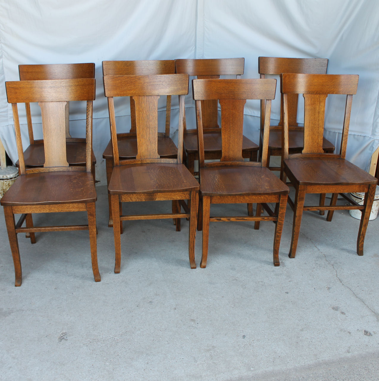 Bargain John's Antiques | Set of Eight Antique Oak Chairs - Bargain ...