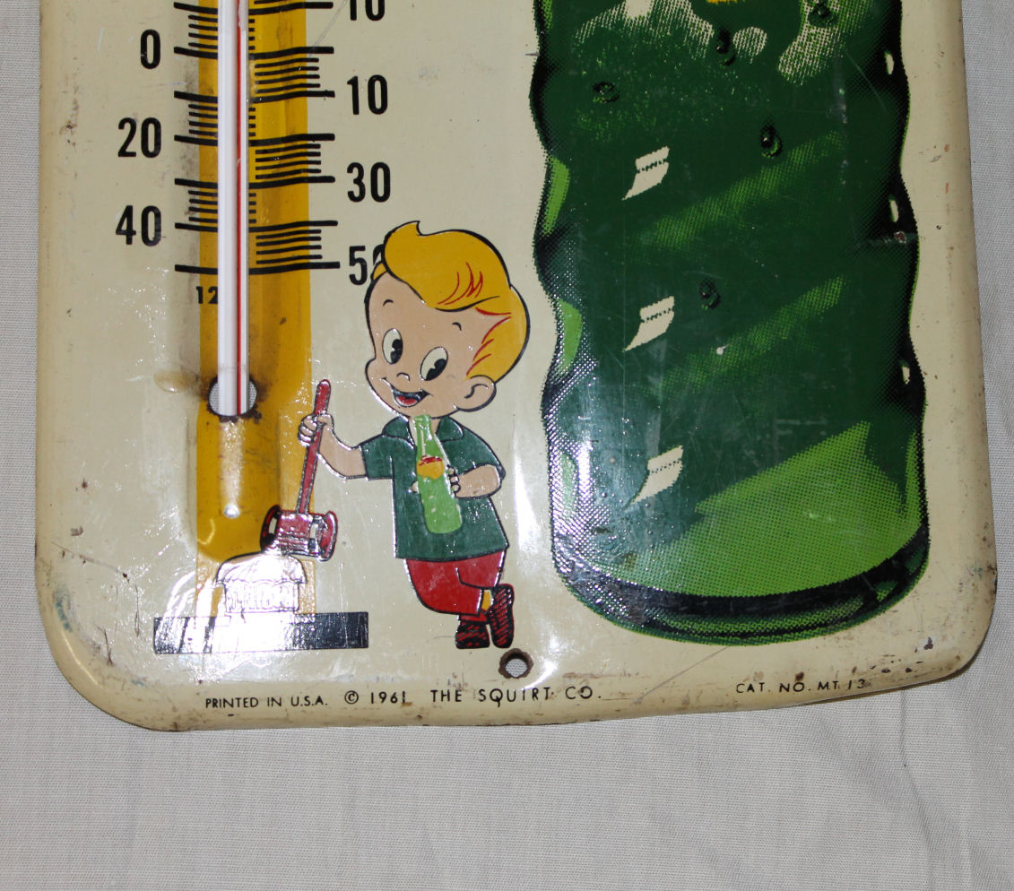 Bargain Johns Antiques Antique Squirt Soda Tin Advertising Thermometer Dates 1961 Bargain