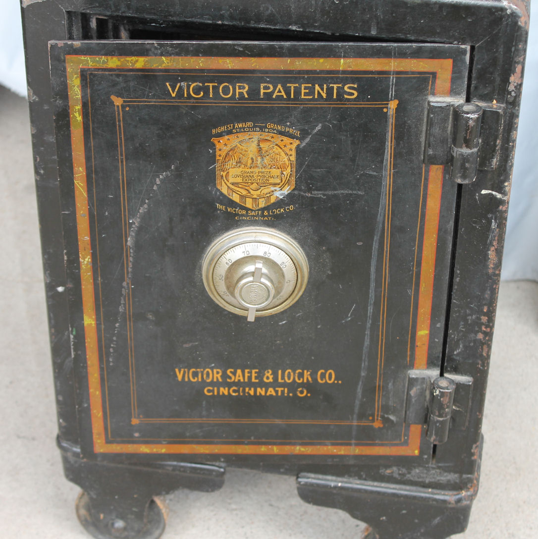 Bargain John's Antiques | Iron Safe with Working Combination Lock ...