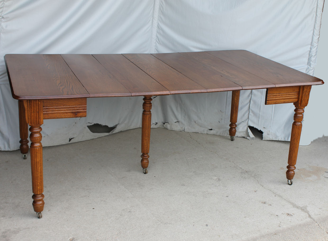 Bargain John's Antiques | Antique Oak Breakfast Table - 4 leaves ...