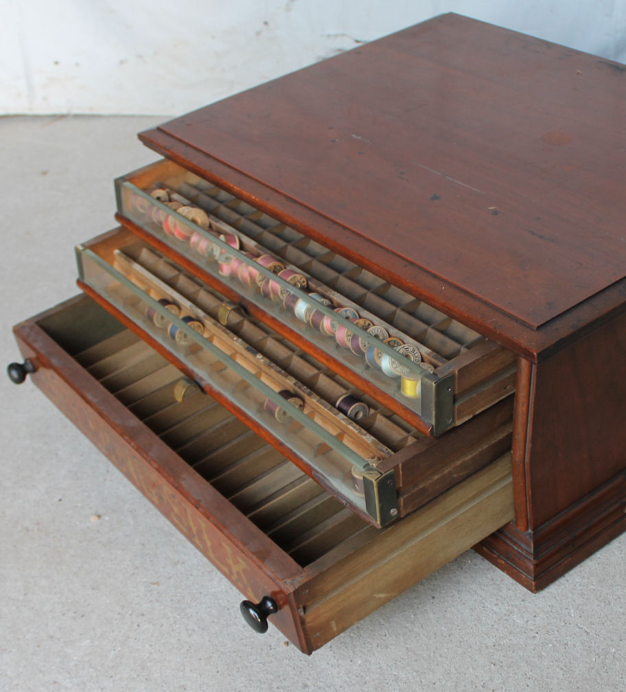 Bargain John's Antiques | Walnut Belding Silk Spool Cabinet - Bargain ...