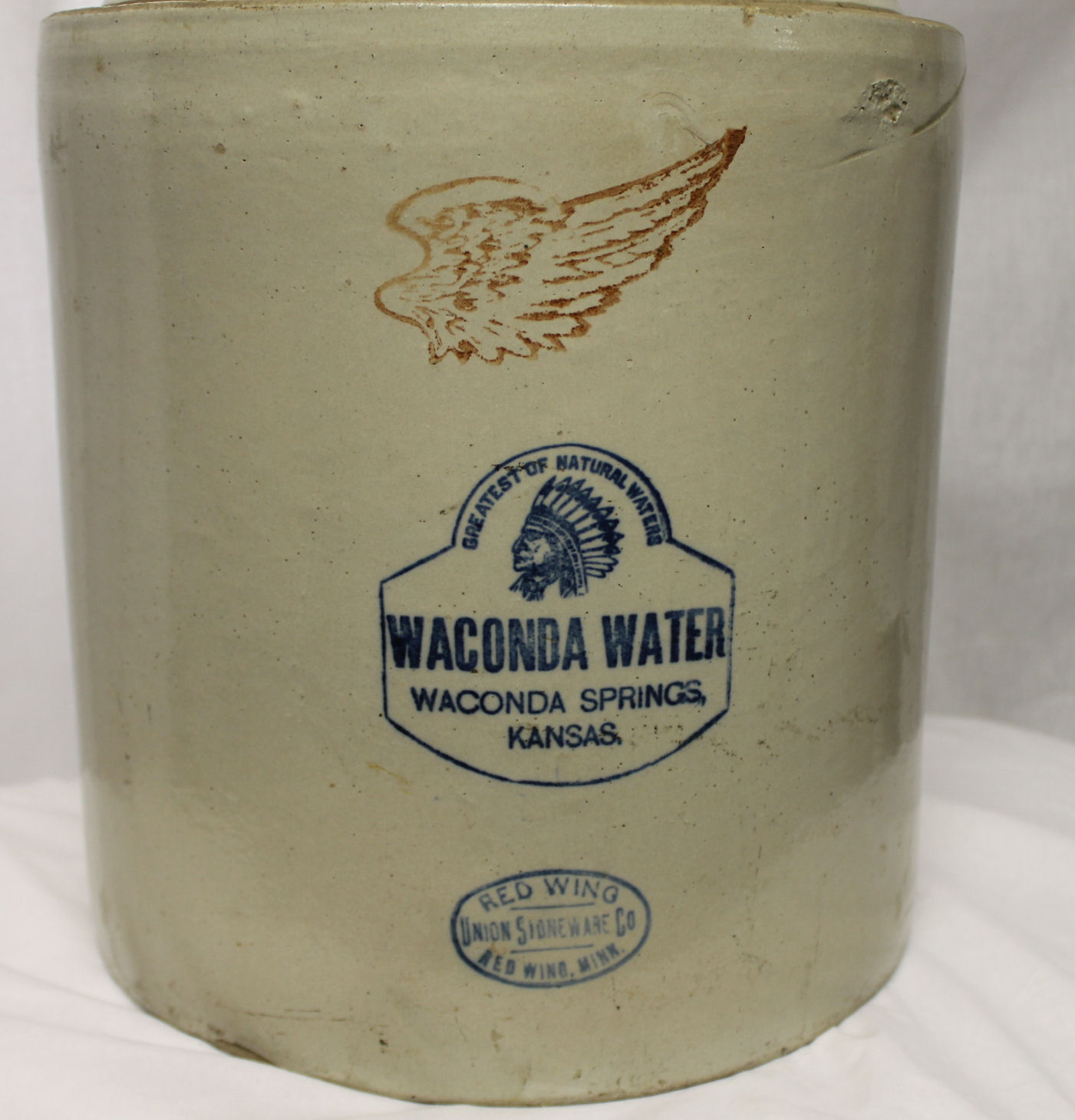 Bargain John's Antiques | Red Wing Shoulder jug with Waconda Spring ...