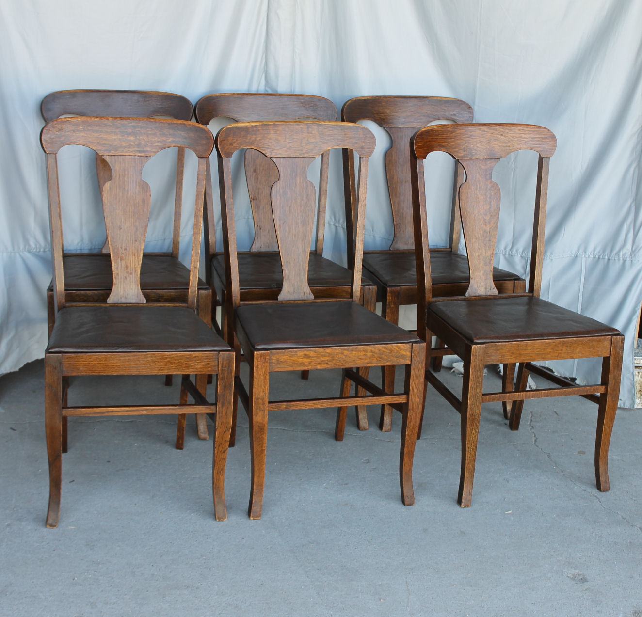 Bargain John's Antiques | Set of Six Oak Chairs - original finish ...