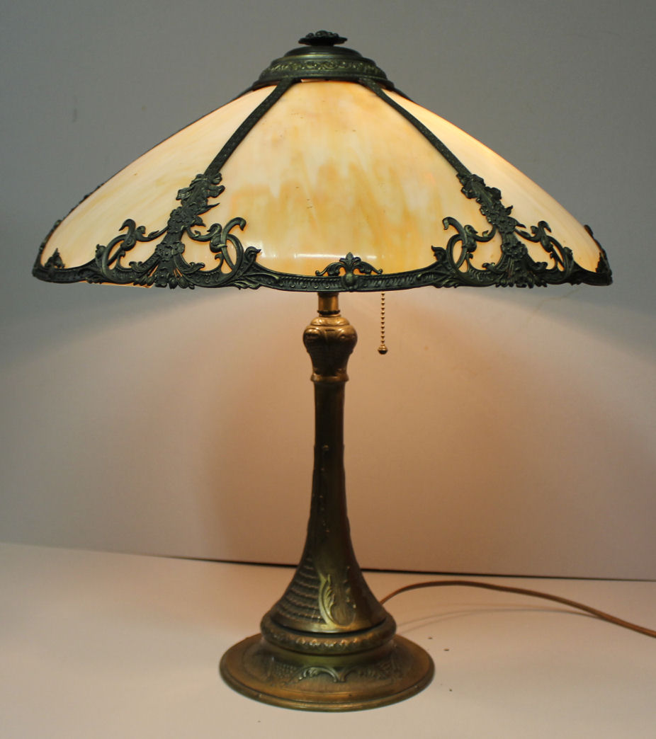 Bargain John's Antiques | Carmel slag glass Panel Lamp - Bargain John's ...