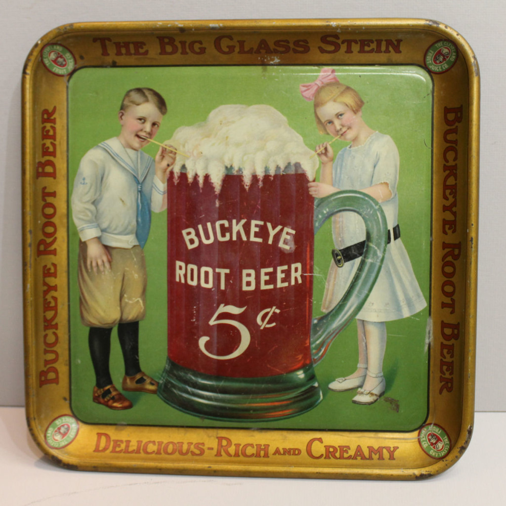 Bargain John's Antiques | Buckeye Root Beer Tin Advertising Tray - soda ...
