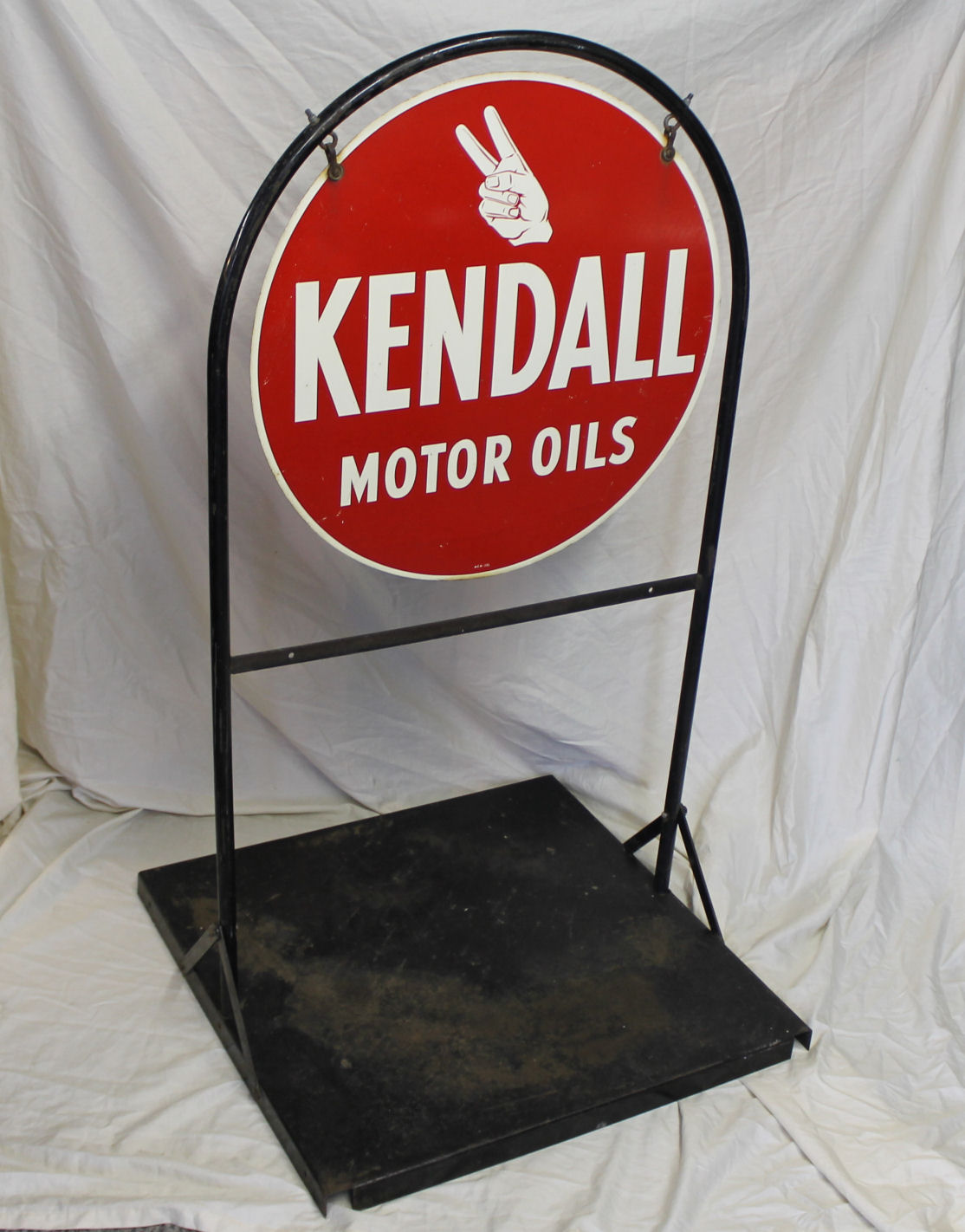 Bargain John's Antiques | Self Standing Double Sided Kendall Motor Oil ...