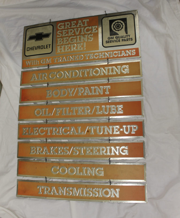 Bargain John's Antiques | Chevrolet GM Quality Service Parts Sign ...