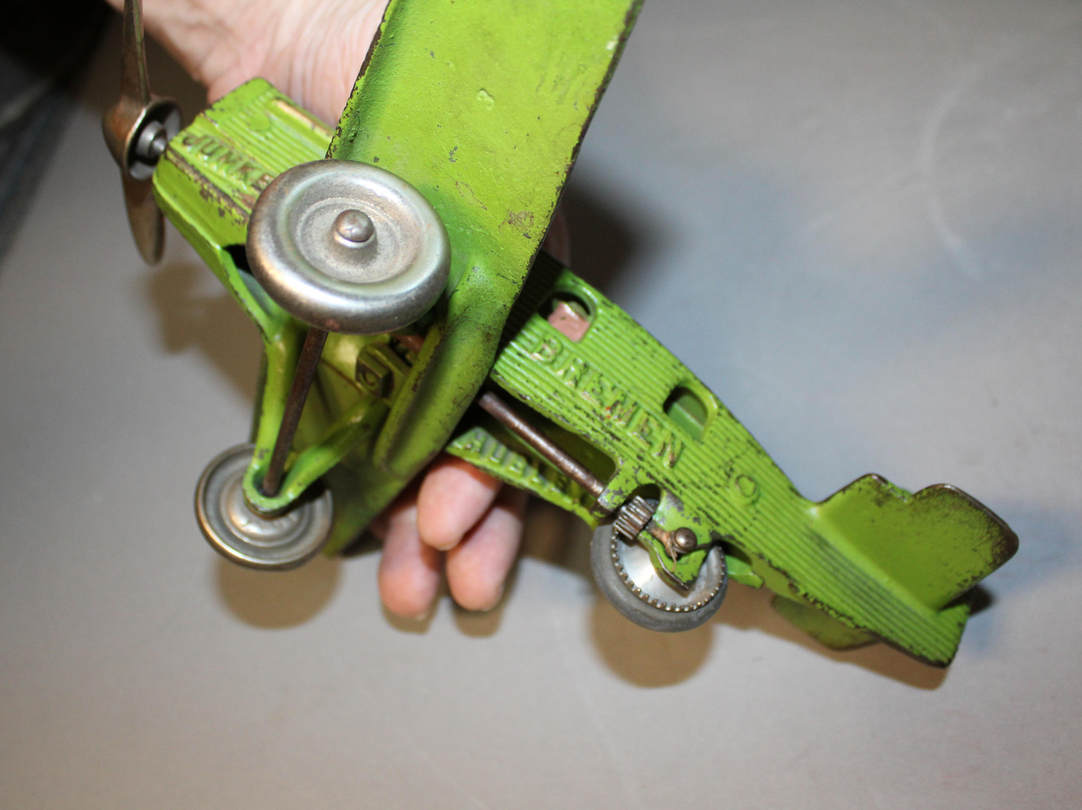 Bargain John's Antiques | Cast Iron toy Airplane Bremen made by Hubley ...