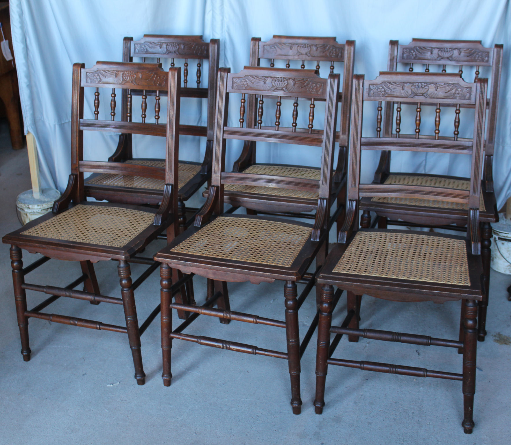 Bargain John's Antiques | Antique Victorian Set of Six Walnut Chairs ...
