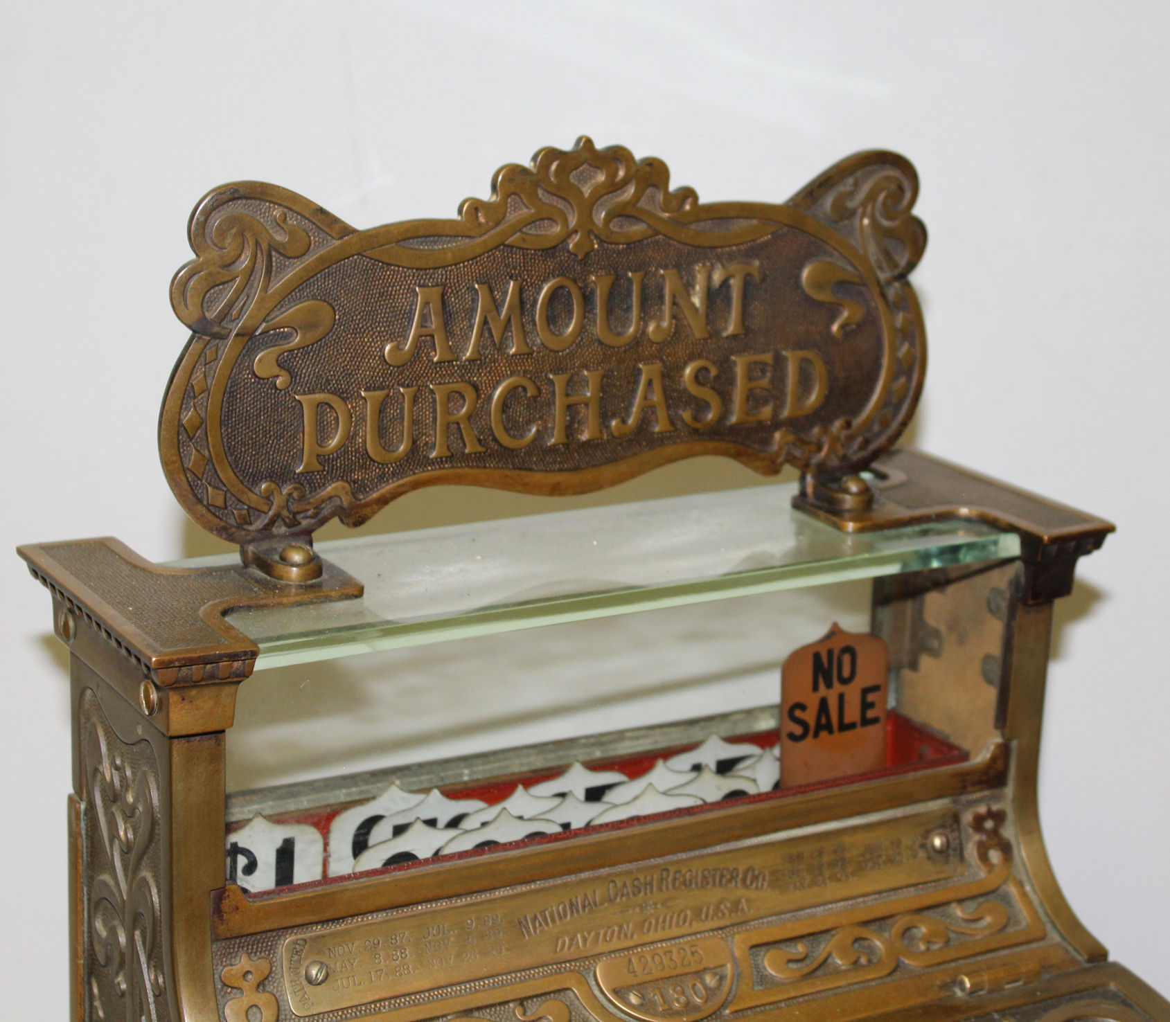 Bargain John's Antiques | Antique Brass Number 130 National Cash ...