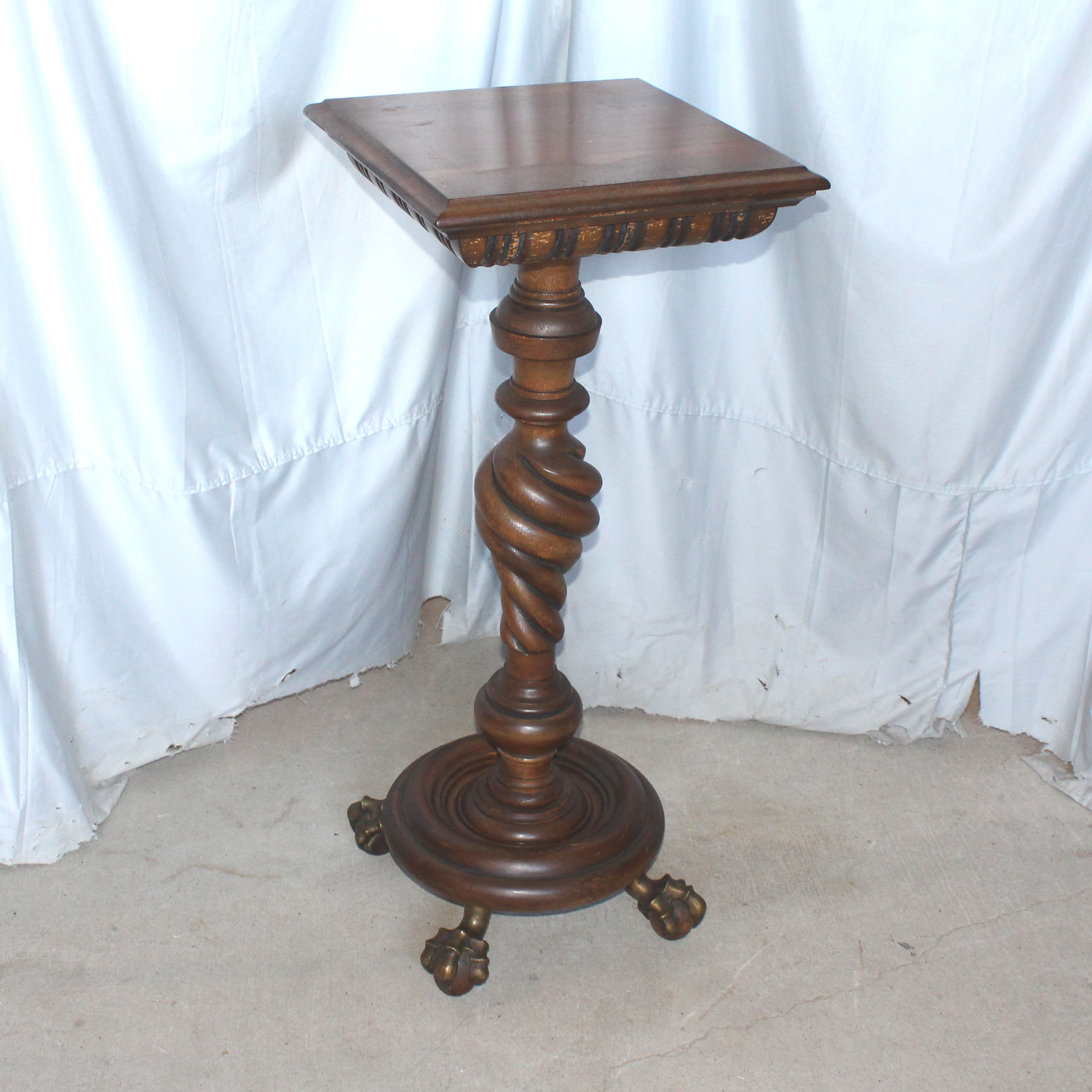 Bargain John's Antiques | Large Antique Mahogany Spiral Shaped Pedestal ...