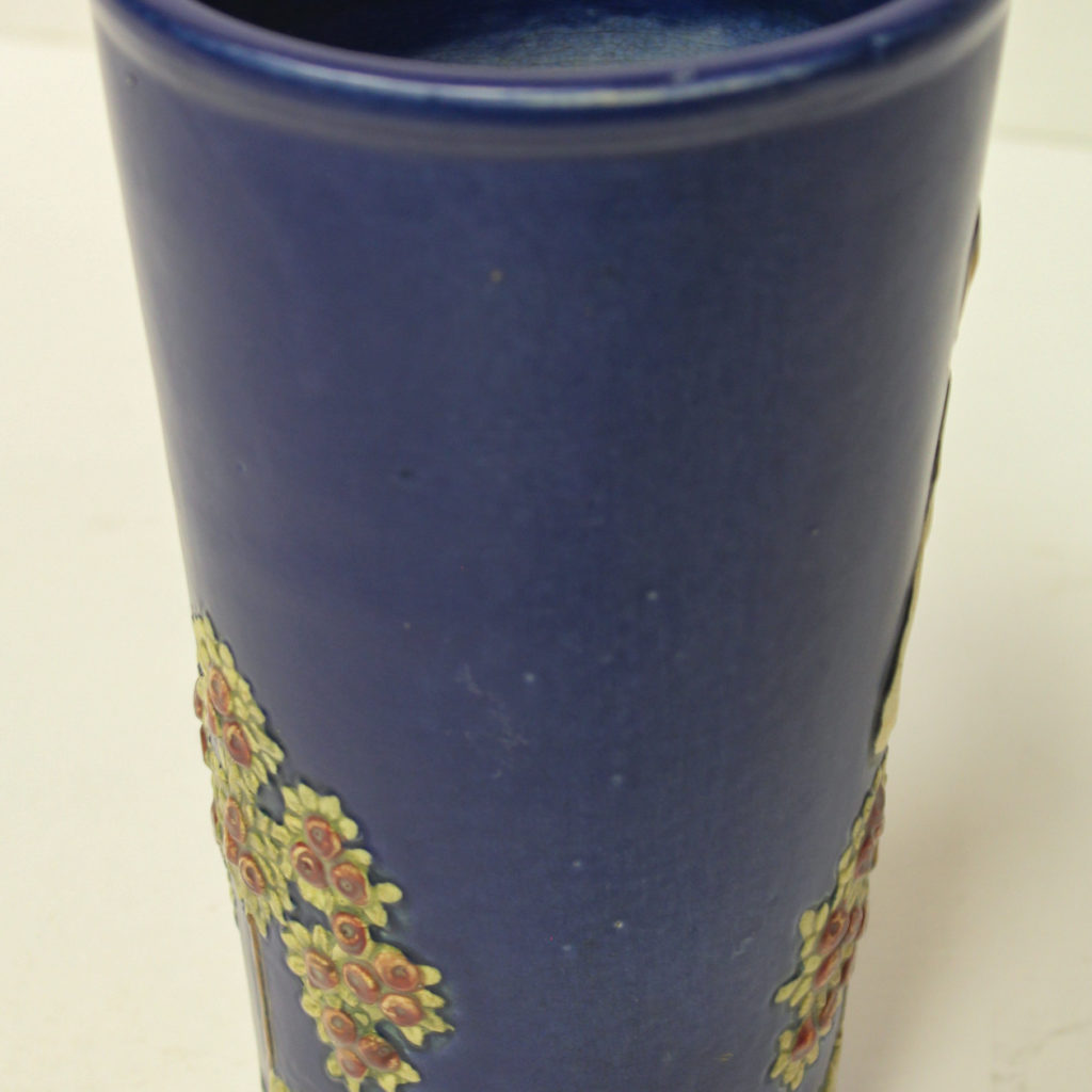Bargain John's Antiques | Weller Blue Ware Pottery Vase 8 3/4" Height ...