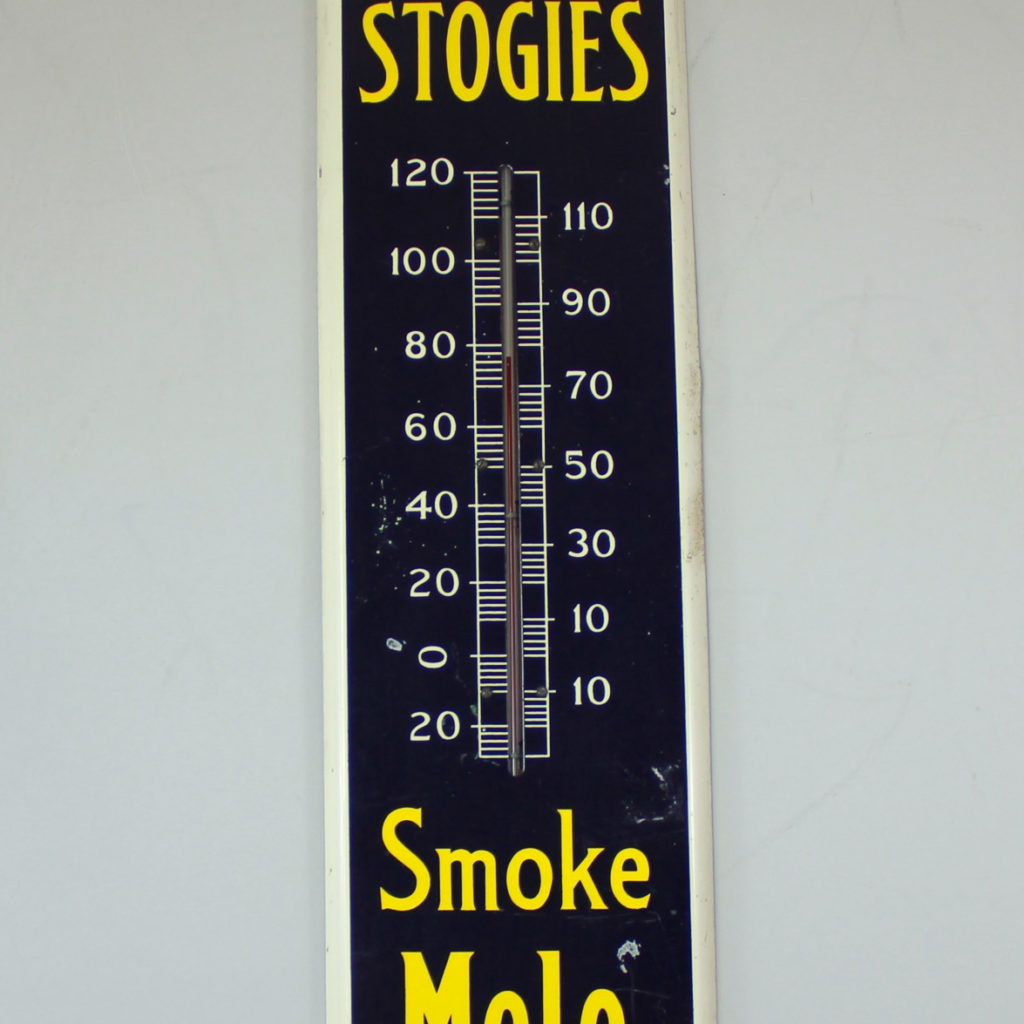 Bargain John's Antiques | Antique Tin Tobacco Advertising Thermometer ...