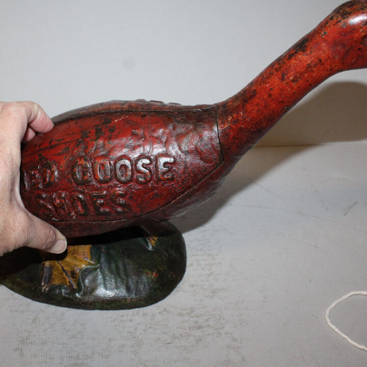 Bargain John's Antiques | Antique Cast Iron Red Goose Shoe Advertising ...