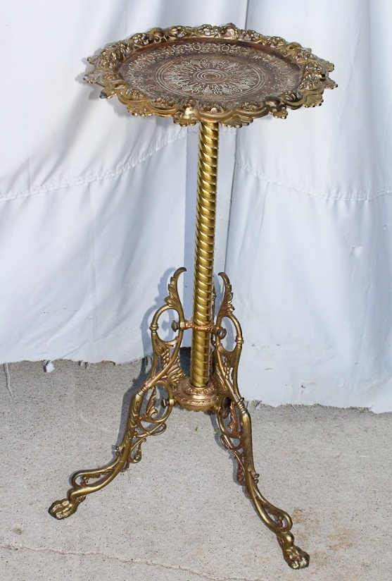 Bargain John's Antiques | Fancy Metal Pedestal Stand Bradley & Hubbard ...