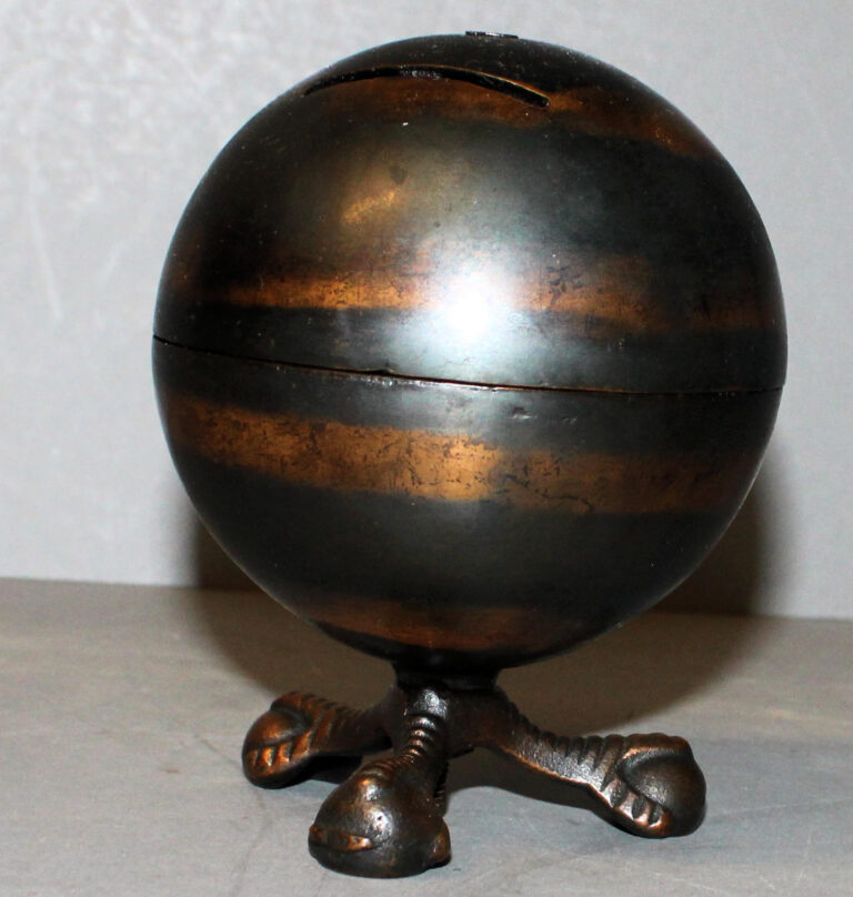 Bargain John's Antiques | Antique Cast Iron 'The Globe' Safe Bank with ...