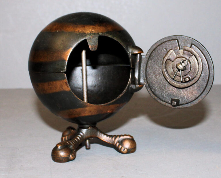Bargain John's Antiques | Antique Cast Iron 'The Globe' Safe Bank with ...