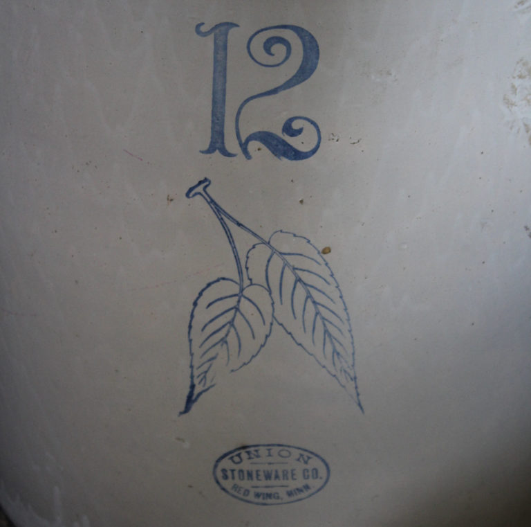 Bargain John's Antiques | 12 Gallon Red Wing Stoneware Crock Birch leaf ...