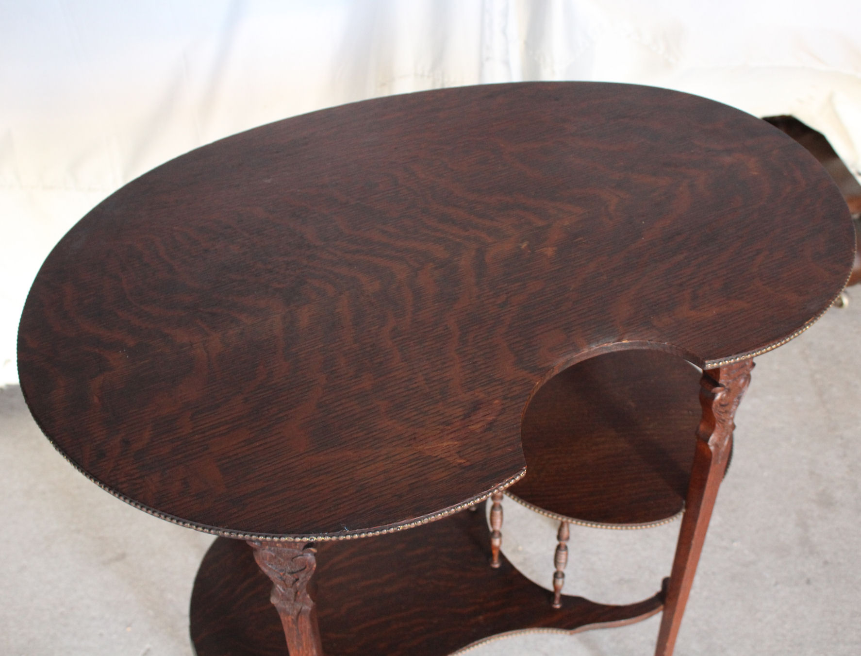 Bargain John's Antiques | Antique Fancy Shaped Oak Lamp Table - Unique ...