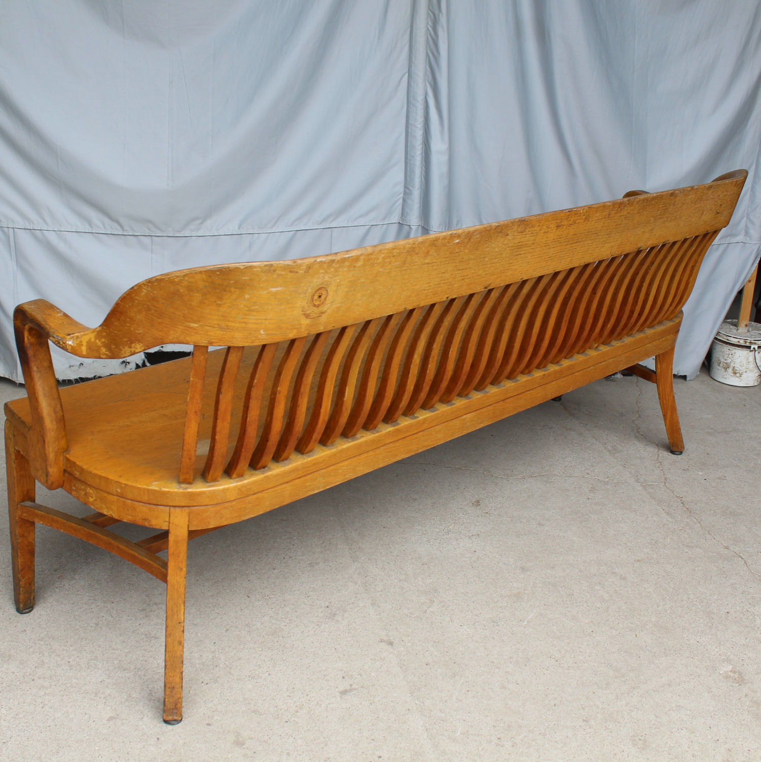 Bargain John's Antiques | Antique quarter sawn Oak Bench - fine bent ...