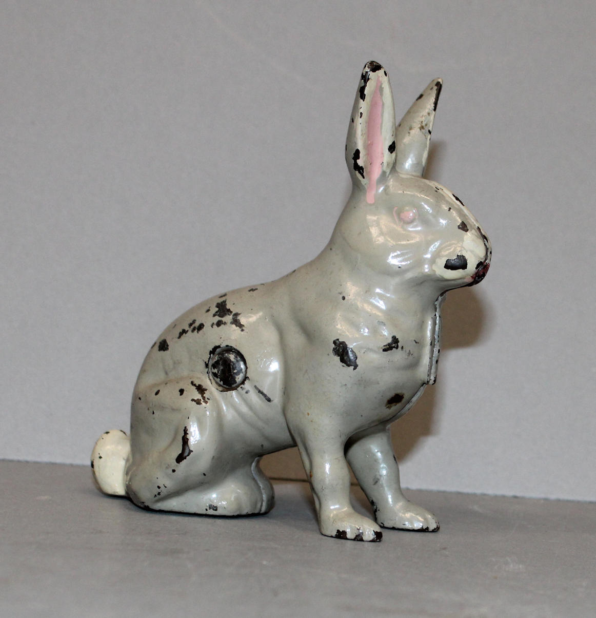 Bargain John's Antiques | Antique Cast Iron Seated Rabbit Bank - Large ...