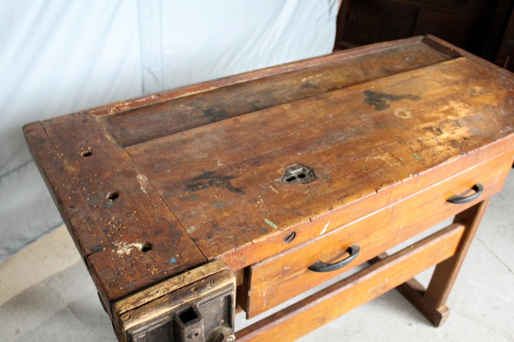 Bargain John's Antiques | Antique Maple Work Bench with vise - Bargain ... Bargain John's Antiques | Antique Maple Work Bench with vise - Bargain ...