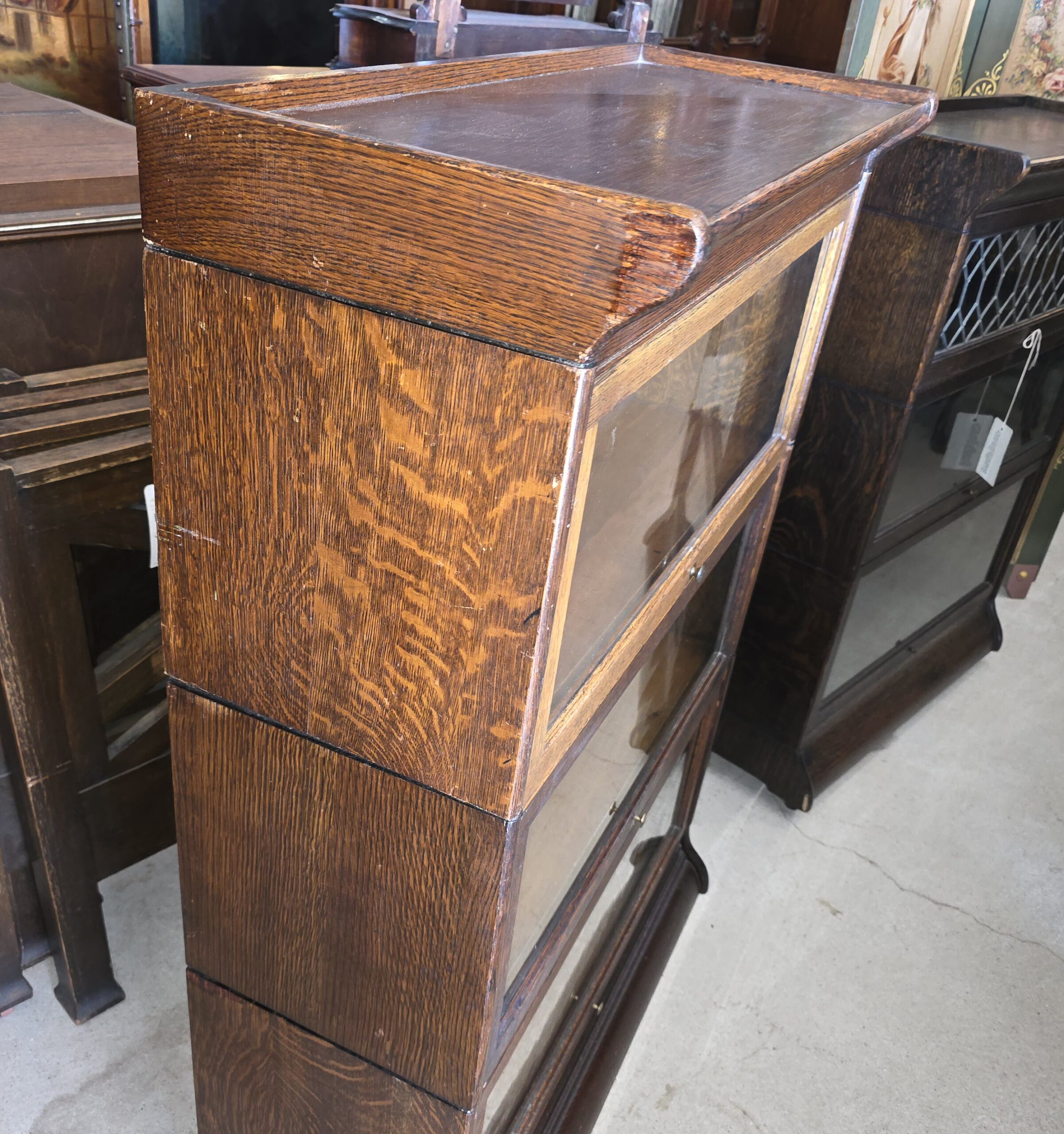 Bargain John's Antiques | Antique Oak Barrister Bookcase – 3 sectional ...