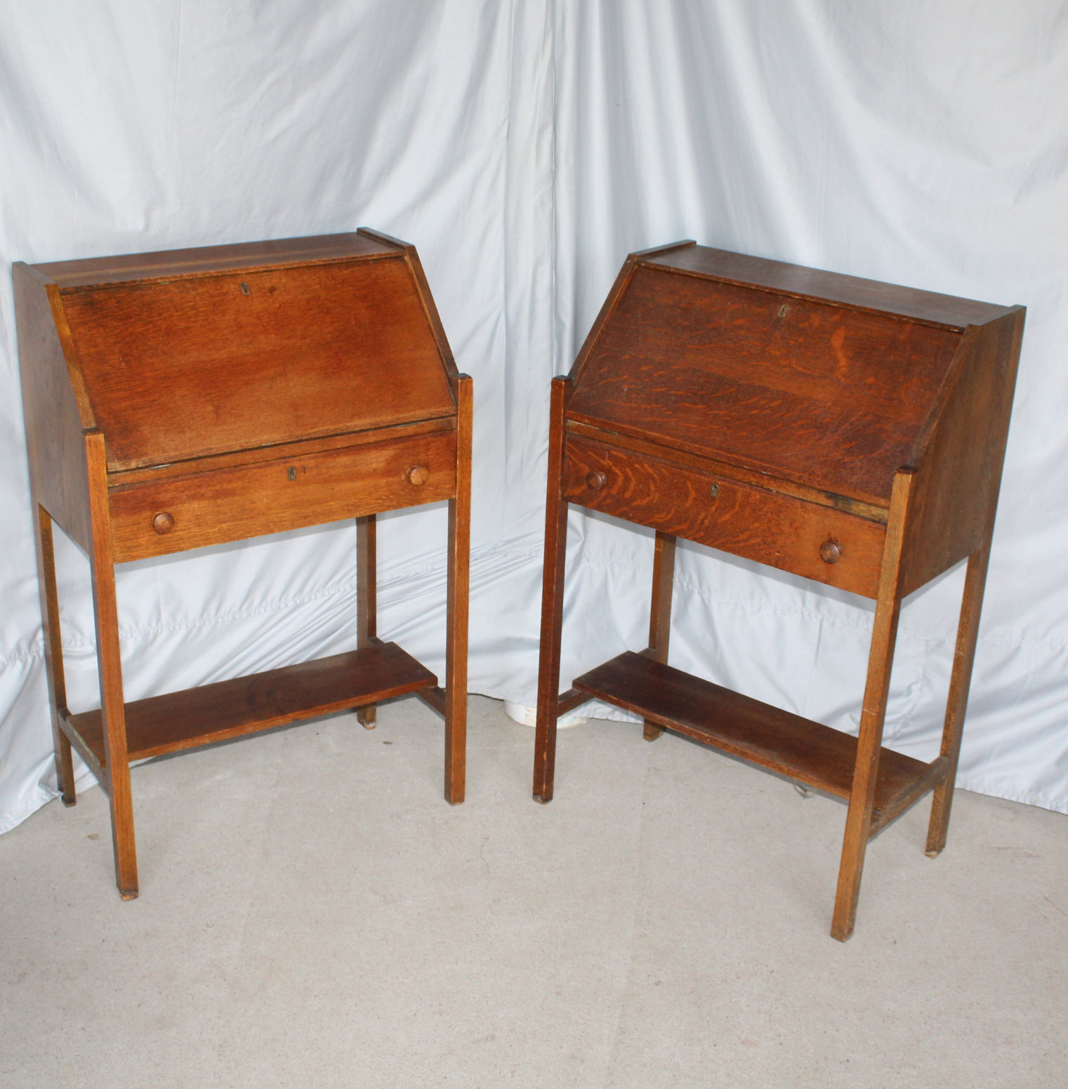 Bargain John's Antiques | Antique Mission Drop Front Desk - Smaller ...