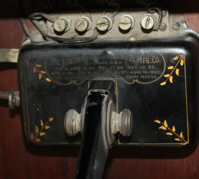 Bargain John's Antiques | Antique Walnut Stromberg Carlson Wall Crank ...