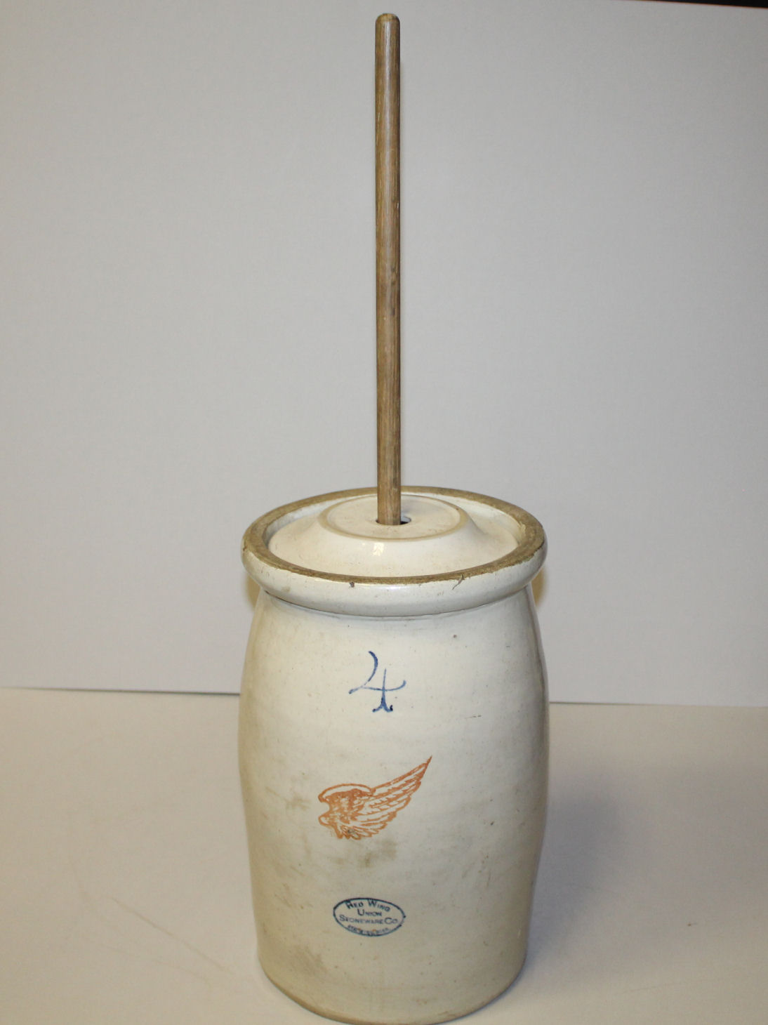 Bargain John's Antiques | Antique Red Wing stoneware 4 gallon hand ...