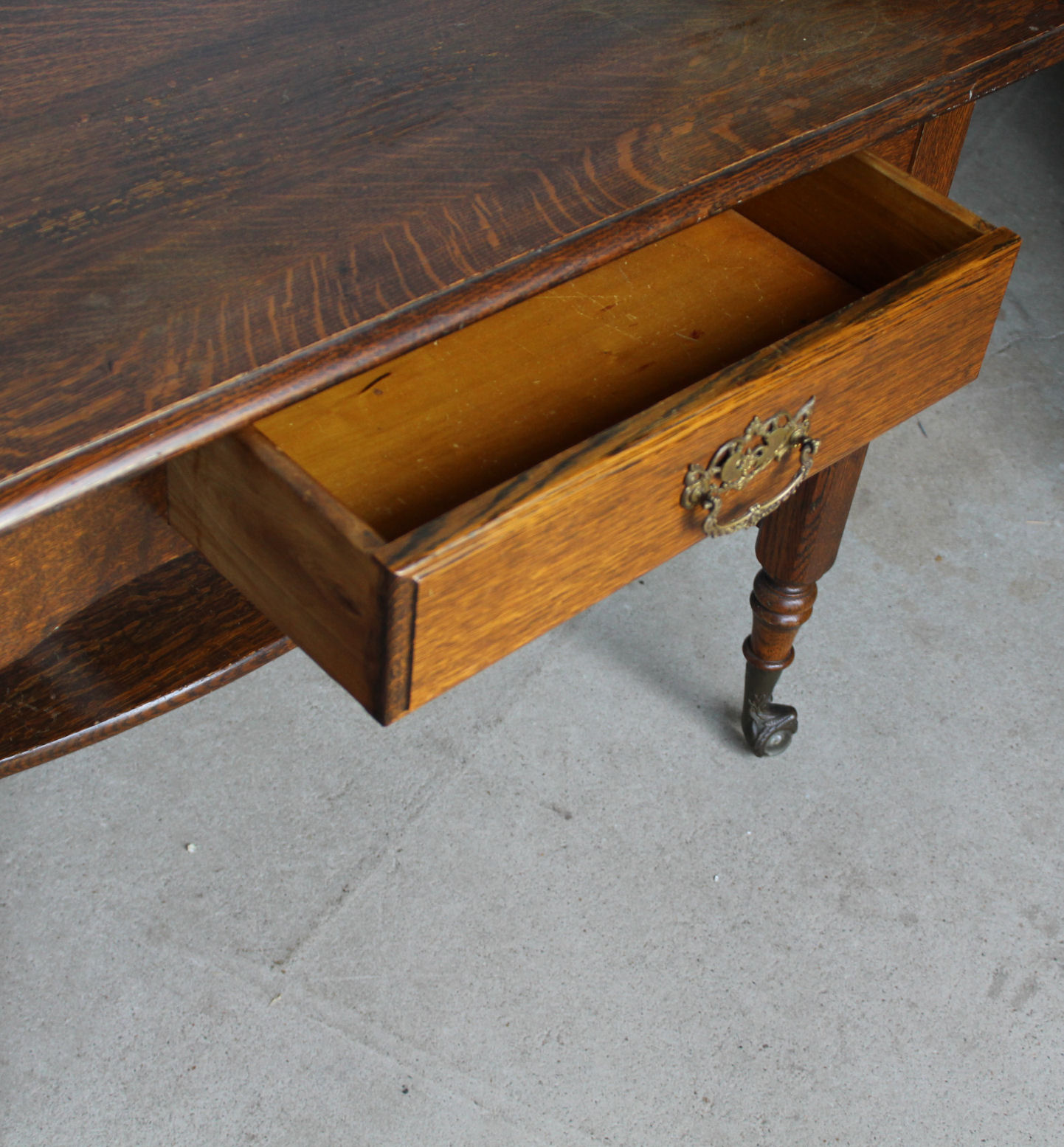 Bargain John's Antiques | Antique Oak Library Table with claw ball feet ...