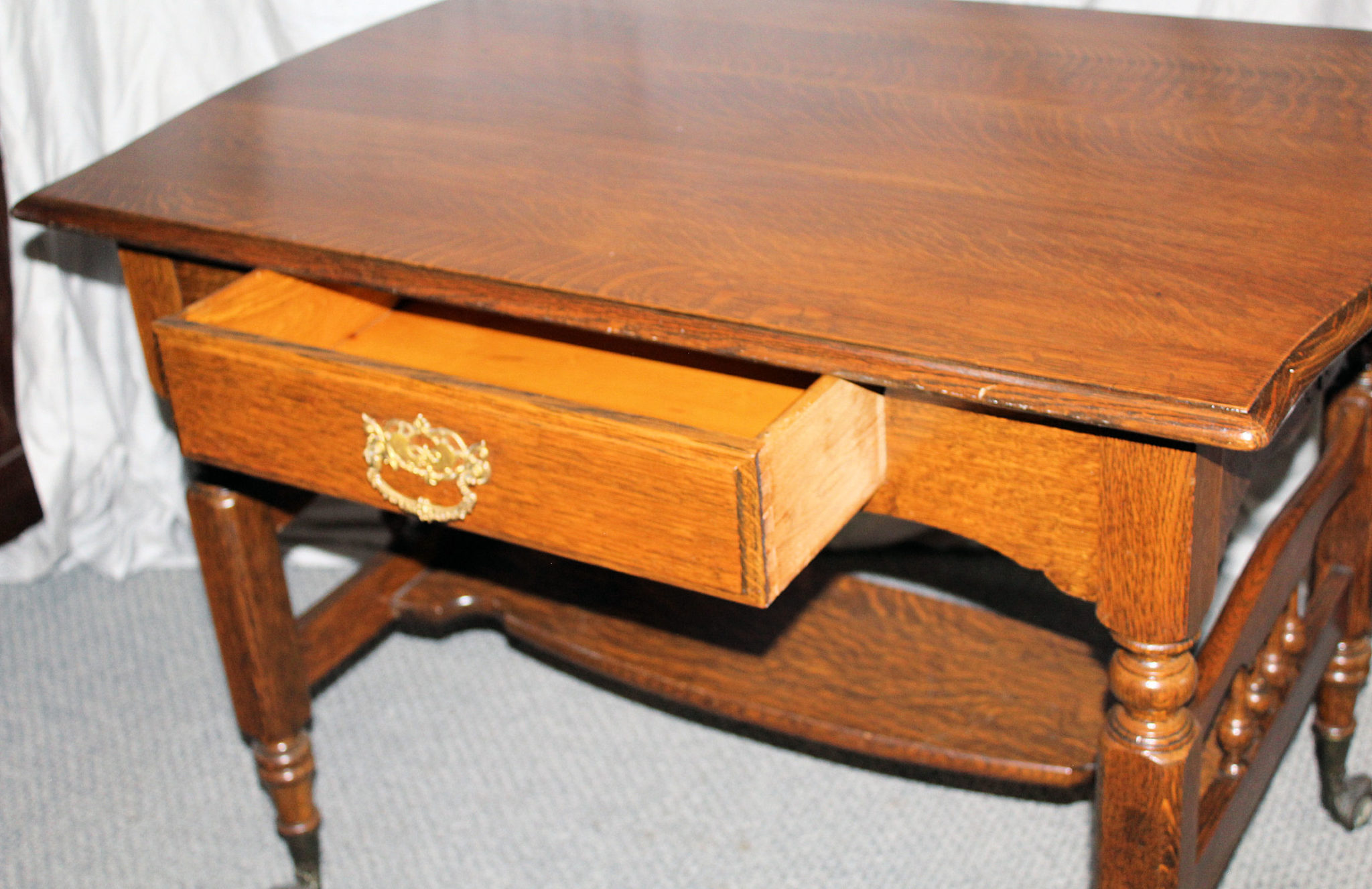 Bargain John's Antiques | Antique Oak Library Table with claw ball feet ...