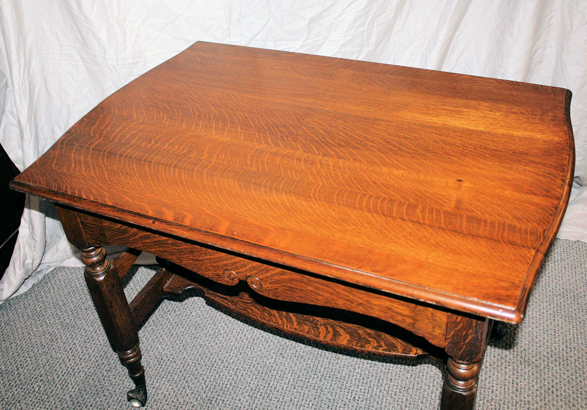 Bargain John's Antiques | Antique Oak Library Table with claw ball feet ...