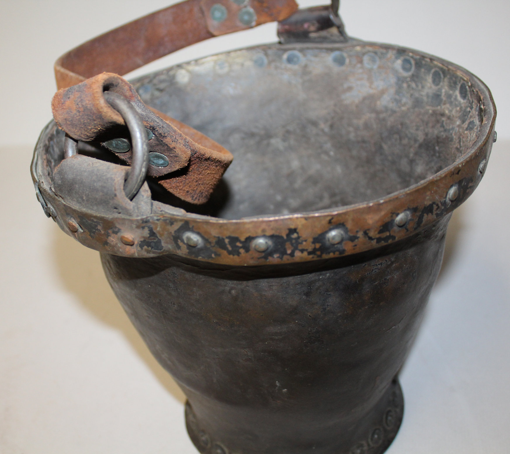 Bargain John's Antiques | 19th Century Antique Leather Fire Bucket ...