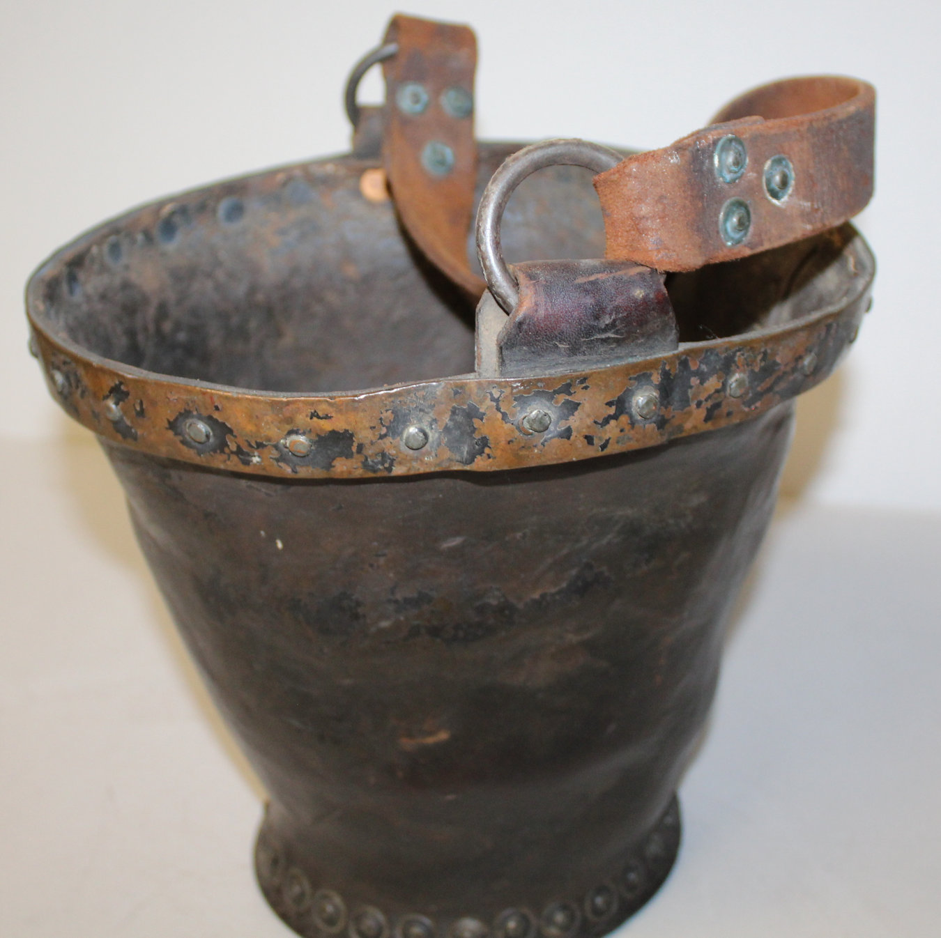 Bargain John's Antiques | 19th Century Antique Leather Fire Bucket ...