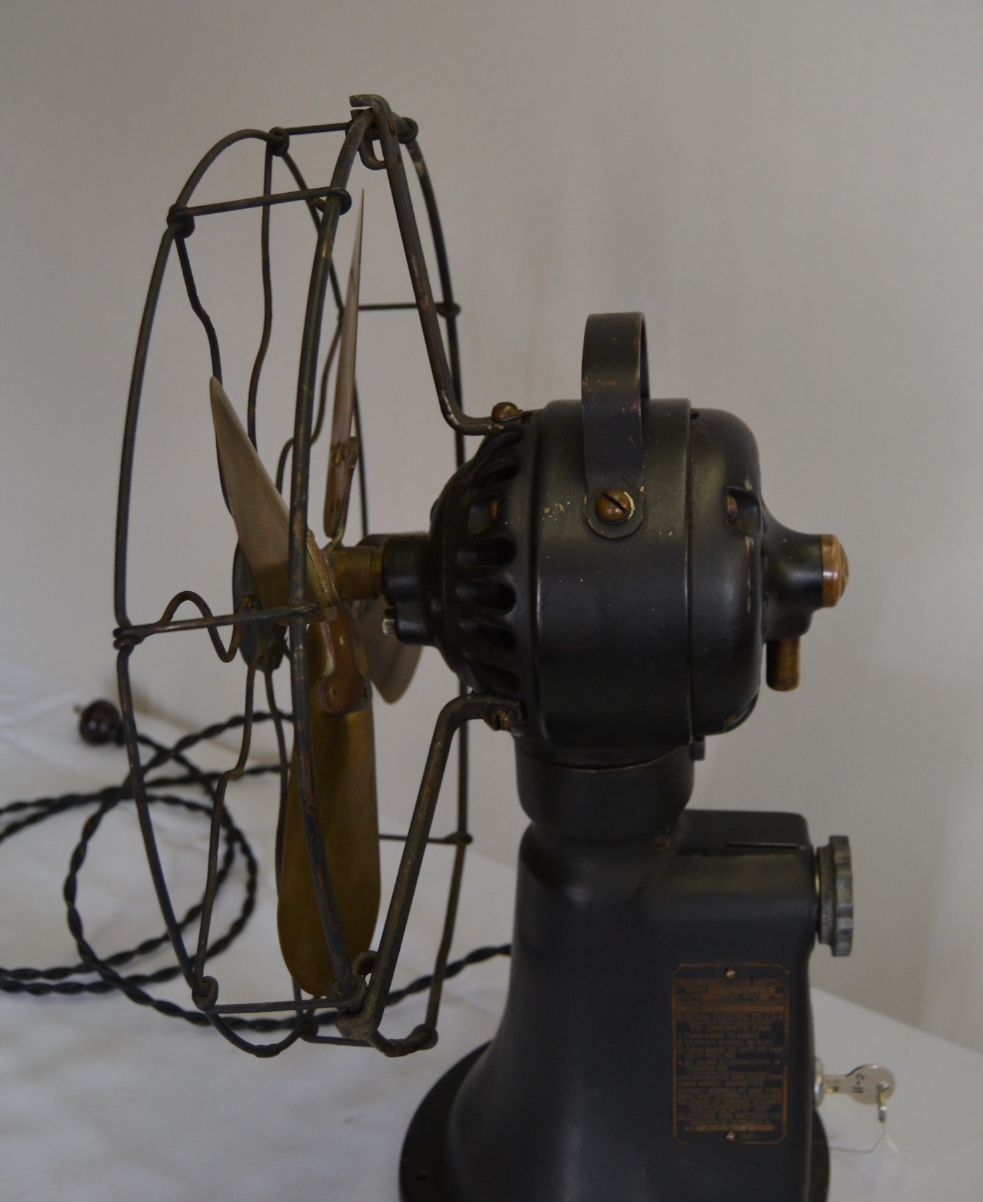 Bargain John's Antiques | Antique Brass Bladed Desk Fan - Coin Operated ...