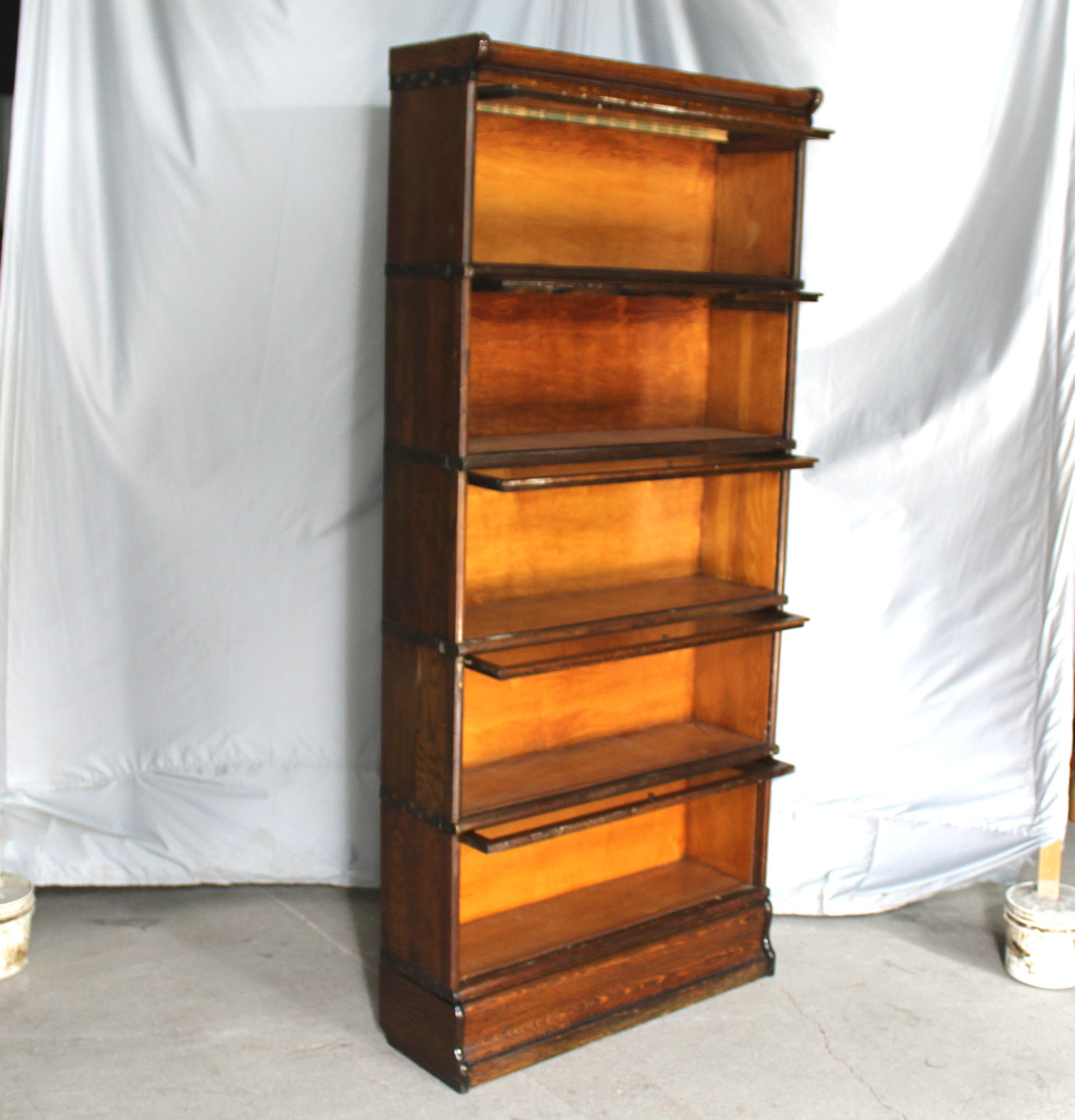 Bargain John's Antiques | Antique Oak Barrister Bookcase – Macey – Five ...