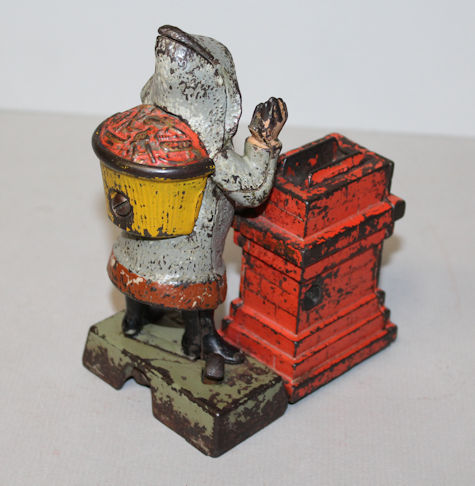 Bargain John's Antiques | Antique Cast Iron Mechanical Santa Claus Bank ...