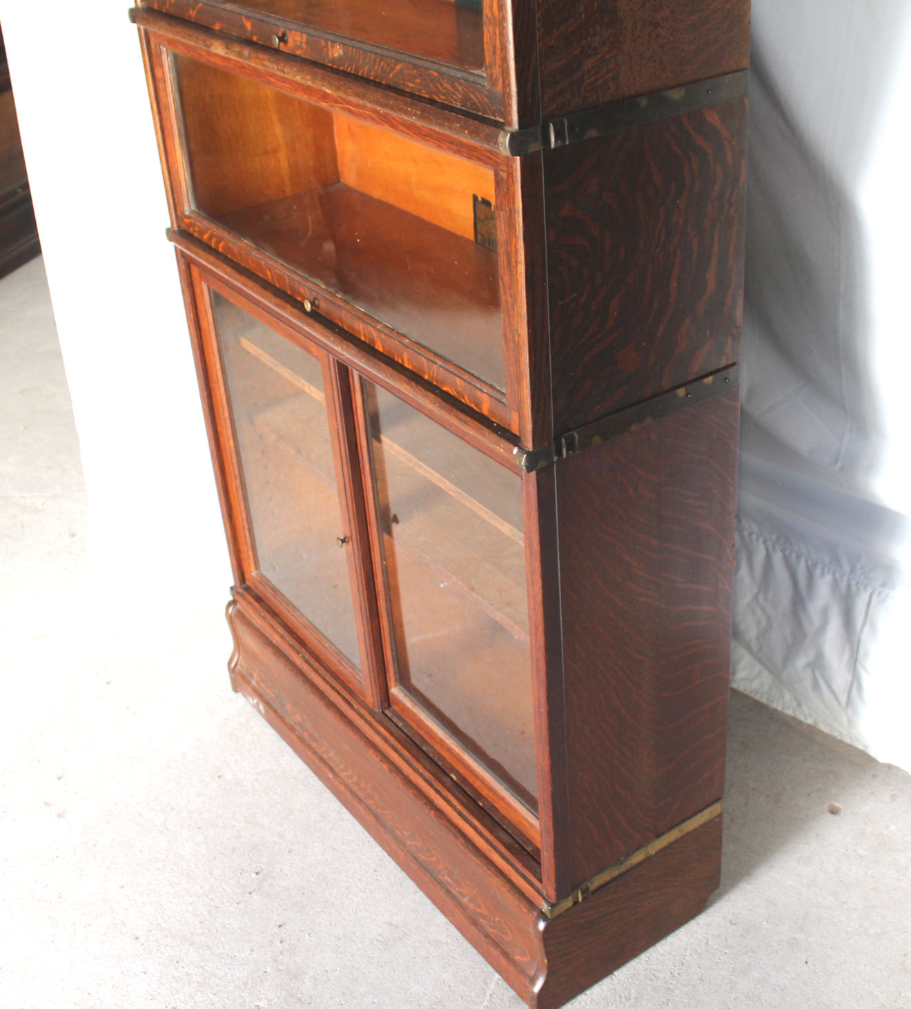 Bargain John's Antiques | Antique Oak Barrister Bookcase - with unusual ...