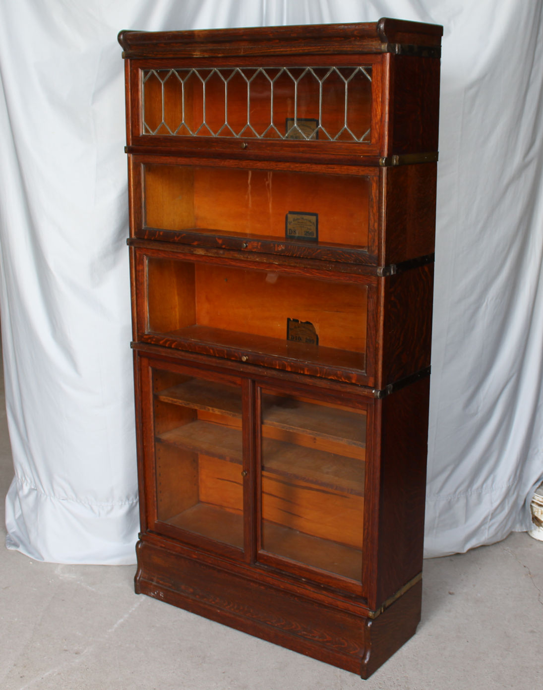 Bargain John's Antiques | Antique Oak Barrister Bookcase - with unusual ...