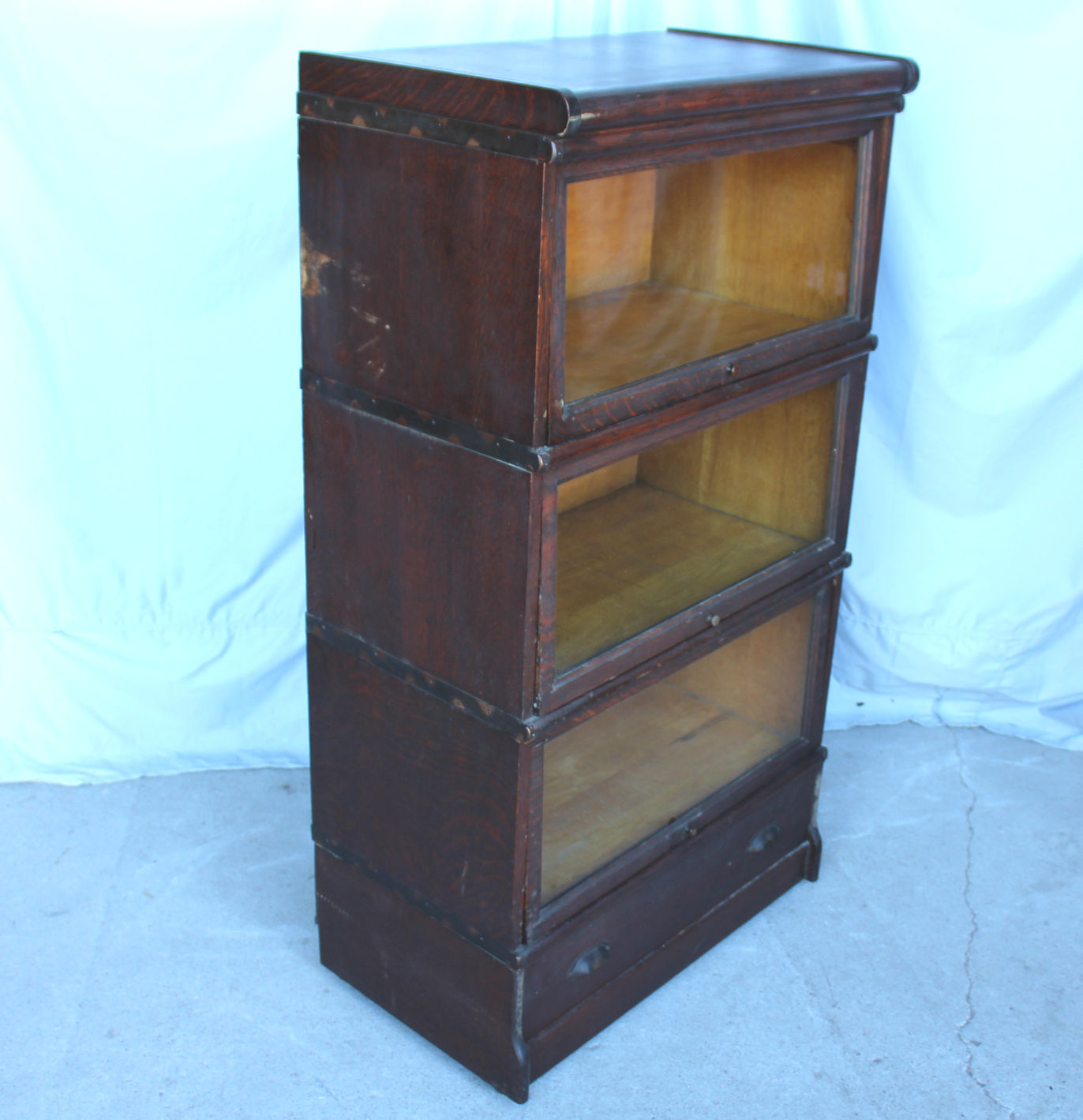Bargain John's Antiques | Antique Unusual Oak Barrister Bookcase - 3/4 ...