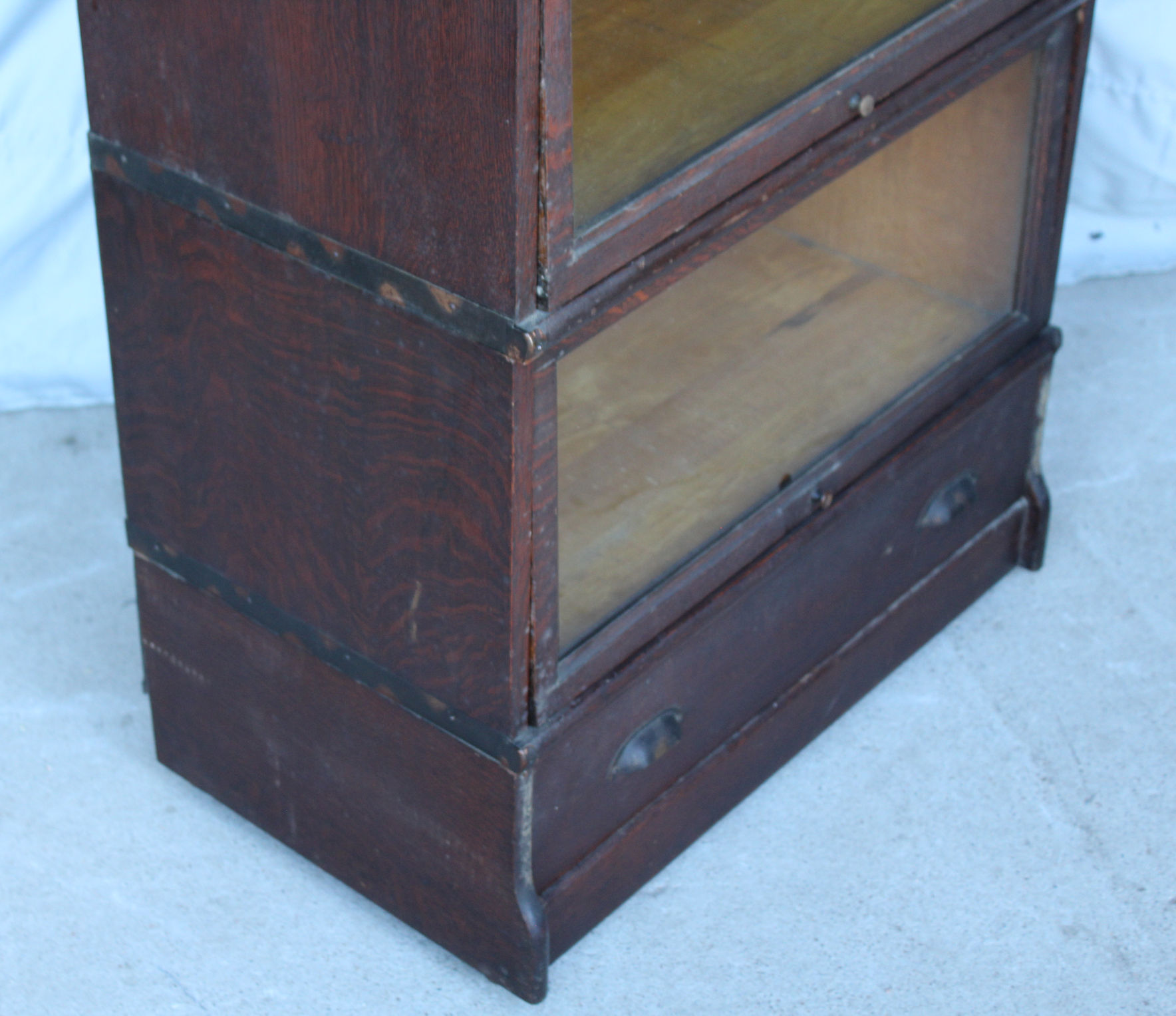 Bargain John's Antiques | Antique Unusual Oak Barrister Bookcase - 3/4 ...