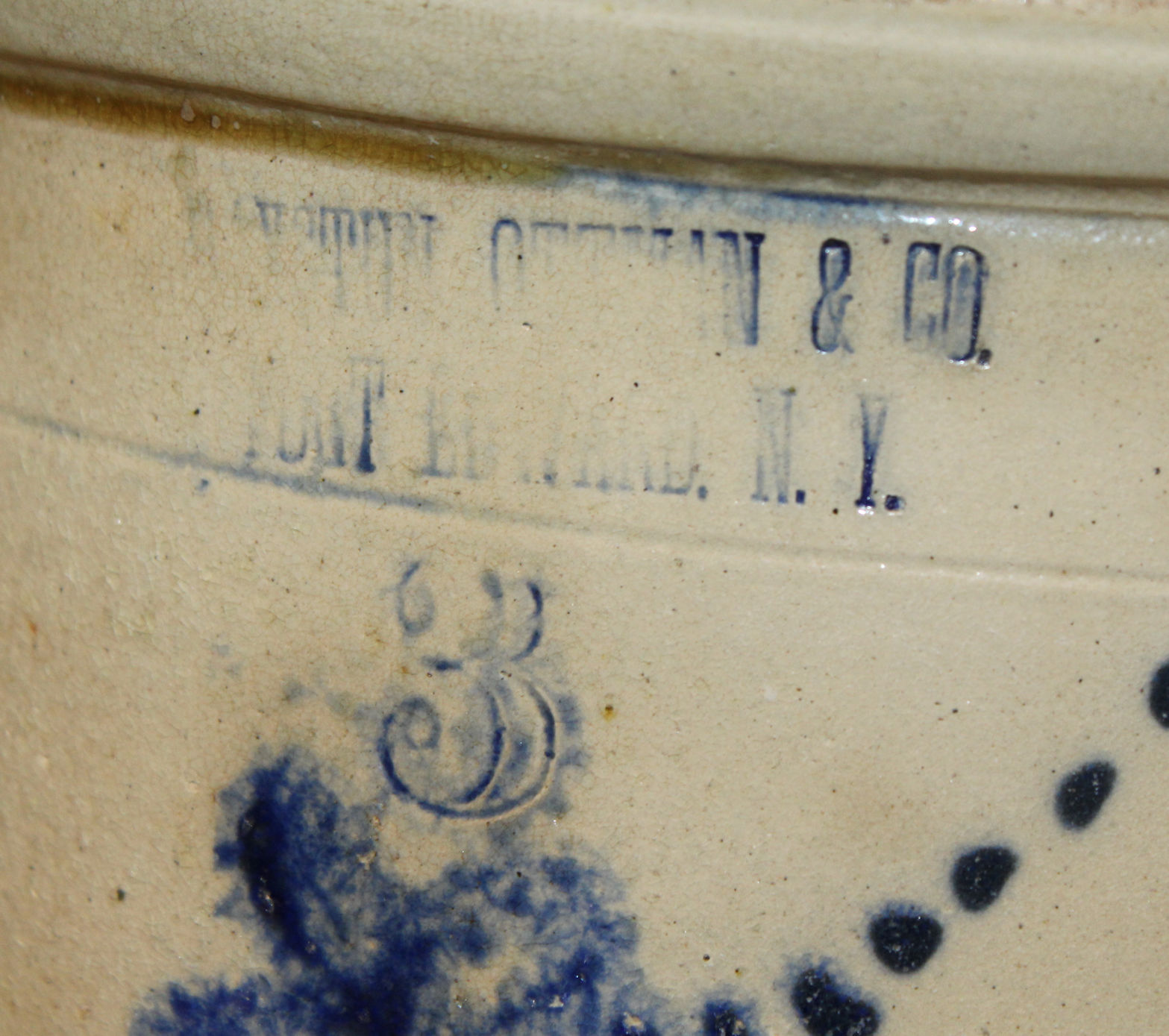 Bargain John's Antiques | Antique 3 Gallon Salt Glaze Stoneware Crock ...