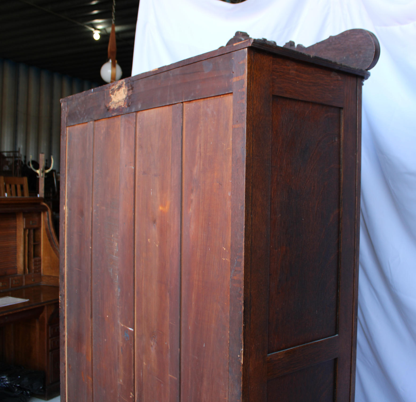 Bargain John's Antiques | Antique Quarter Sawn Oak Chifferobe ...